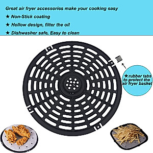 Air Fryer Replacement Grill Pan Fit for Power Dash Chefman 3.7 QT Air Fryers,Non-Stick Fry Pan, Dishwasher Safe - 7.87 in