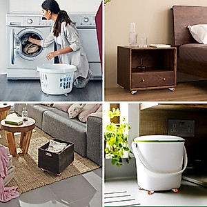 Homhoo 0.75" Self-Adhesive Caster Wheels - 360° Swivel, Strong Nano Adhesive, Steel Plate, 30 Lbs Load Capacity Per Caster, Easy Install - Pack of 16