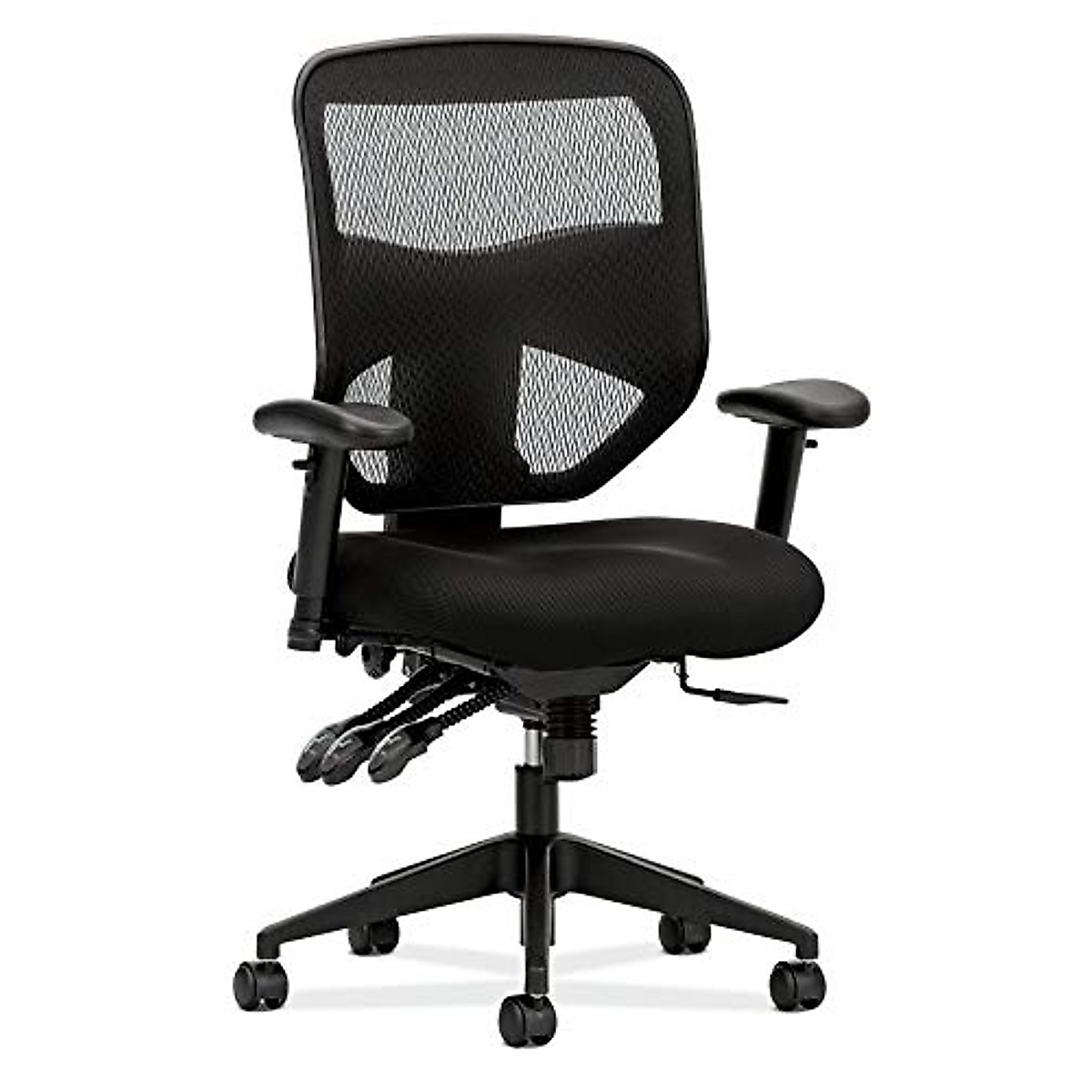 HON Prominent Mesh High-Back Task Chair, with Seat Glide and Height-and Width-Adjustable Arms, Asynchronous Control, Black