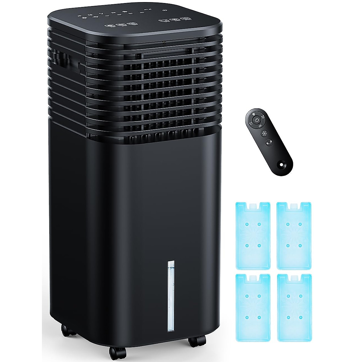 TEMEIKE 4-IN-1 Portable Air Conditioners, Evaporative Air Cooler w/ 4 Modes & 3 Speeds, 15H Timer for Smart Auto-off, 2-Gal Tank for 20H Cooling