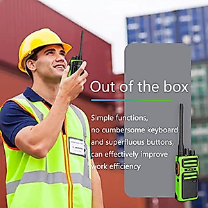 Retevis RB17A Long Range Walkie Talkies, GMRS 5W High Power 2 Way Radios with Earpiece and Mic, Rugged, Durable, for Jobsite Construction Industrial(Green,4 Pack)