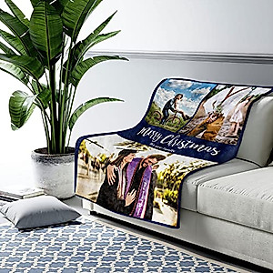 Novgarden Custom Blanket with Photo for Girlfriend/Boyfriend, I Love You Personalized Christmas for Couple Flannel Picture Throw Blankets