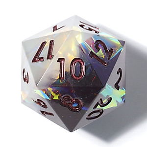 DND Dice Sharp Edge Dice Polyhedral Dice Mini Planet Dice Dungeons and Dragons Dice Handmade Dice Set Peachy Galaxy (Dark Knight)