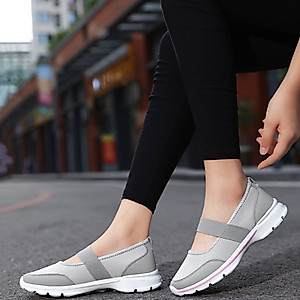 JEUROT Women Snow Boots Winter Shoes Slip on Warm Comfortable Booties Shoes Comfortable Insulated Outdoor Non-Slip Shoes Grey