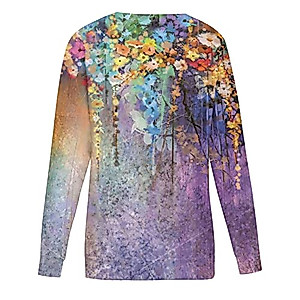 JJHAEVDY Women Fashion Sweatshirts Button Up Outfits Letter Winter Sweatshirts Comfy Tunic Sweatshirt for Womens Fashion Sweatshirt(3-Light Purple,Large)