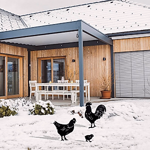 TT & MM Metal Chicken Yard Decor 3 Pcs Rooster Garden Stakes,Chicken Gifts for Women/Men,Hen/Chicks Silhouette Statues for Yard Art,Backyard,Patio,Lawn Ornaments,Outdoor Decor