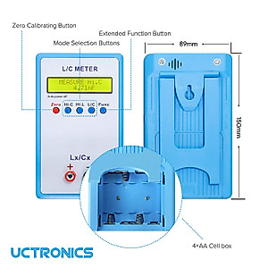 UCTRONICS High Precision Handheld LC Inductor Capacitor Tester, Inductive Capacitance Meter Kit, 1pF-100mF, 1uH-100H