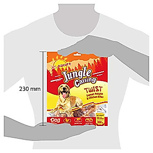 Jungle Calling Dog Treats, Skinless Chicken Wrapped Sweet Potato, Gluten and Grain Free, Chewy Dog Bites for Balanced Nutrition, 10.6oz