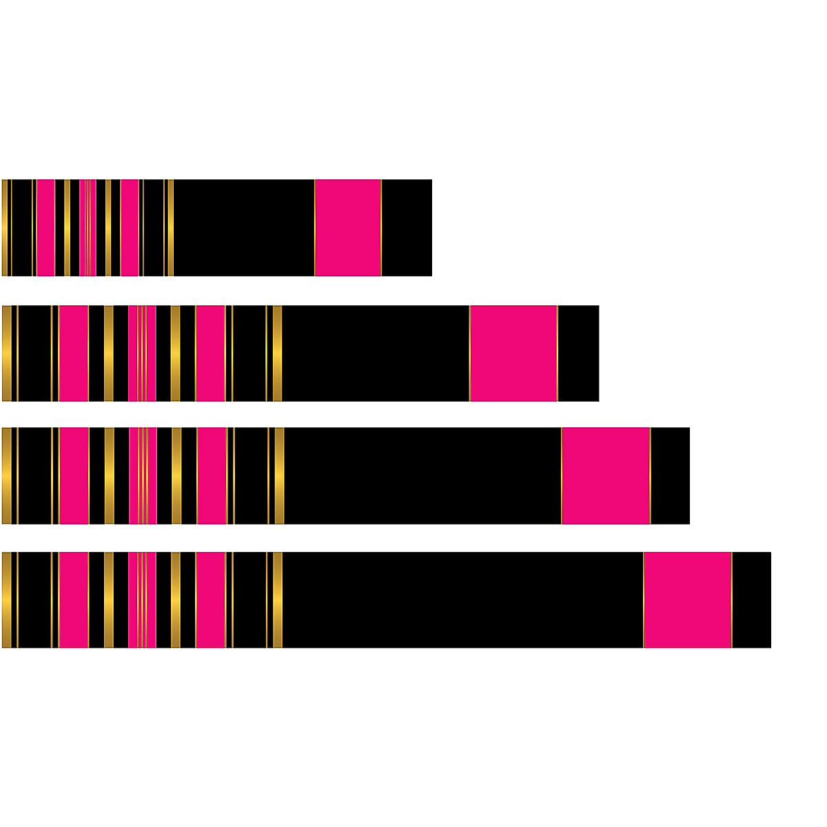 White Water Archery Laminated Black Background Pink Stripe Traditional 17 Crest Arrow Wraps 15 pk Choose Length Width (8, 1.25)