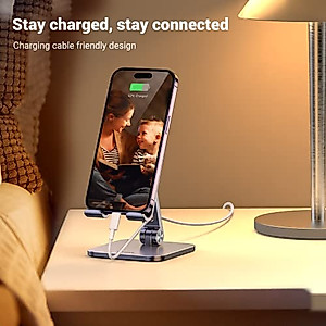 UGREEN Phone Stand Desk Cell Phone Holder Stand Stable Angle Adjustable Foldable Office Tabletop Aluminum Compatible with iPhone 14 Pro Max Plus 13 Pro Max 12 11 Samsung Galaxy S23 Ultra, 7.9 in