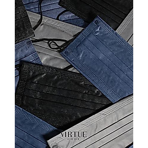 VIRTUE CODE Seamless Essentials Face Masks - Soft 3 Ply Comfort Face Masks, Colorful Disposable Face Mask 50 Pack. Twilight Colored Masks. Adults Mens and Womens Disposable Face Masks