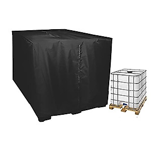 J&C 420D IBC Tote Cover Waterproof Plastic Water Storage Tank Cover with Zipper Cover for Outdoor IBC Totes Dust Cover for Water Barrel 1000L Patio Water Container Protector IBC Tote Covers