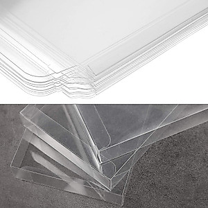 50 Pack Clear Plastic Boxes Transparent Crystal Boxes Greeting Card Photo Storage Cases Fold Design Protects Boxes (A2: 4.53 x 1.02 x 5.91 Inch)