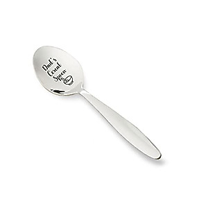 Weefair Gift For Fathers Day Cereal Lover Dad Spoon | Dads Engraved Grandfather Father In Law Birthday Anniversary Christmas Stocking Stuffer Stainless Steel Silverware Size 7 Inch, Silver