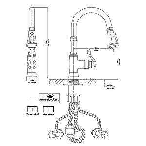 Homevacious Kitchen Faucet Oil Rubbed Bronze with Pull Out Sprayer 3 Spray Modes Single Handle Singe Lever High Arc Farmhouse Kitchen Sink Faucet with Deck Plate Lead-Free Pull Down Sprayer