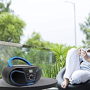 LONPOO Stereo CD Boombox Portable Bluetooth Digital Tuner FM Radio CD Player with USB Playback,Bluetooth-in,AUX Input and 3.5mm Earphone Output & Music Sound System