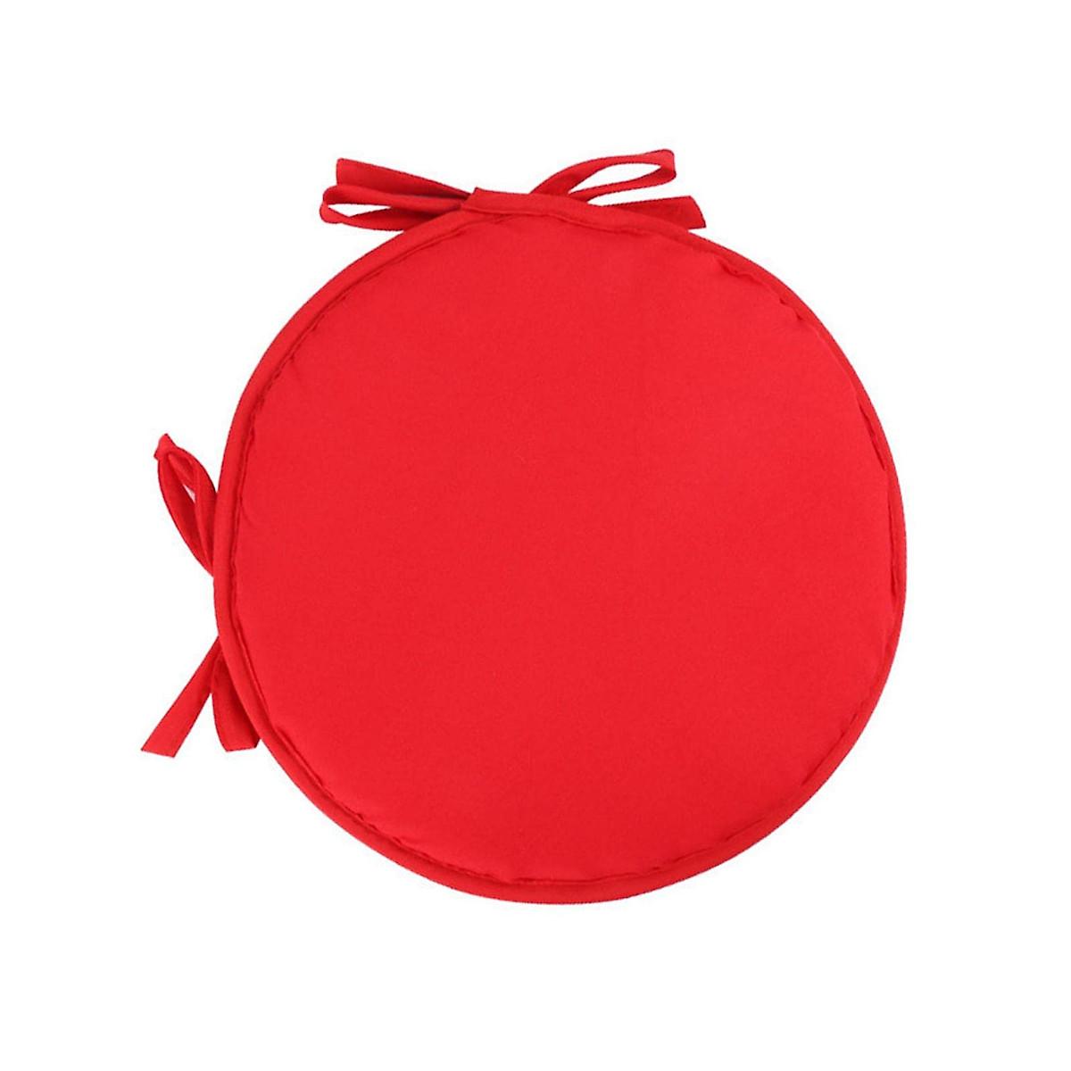 Feniyue 4PCS Round Chair Pads Seat Cushions, Set of 4 Patio with Ties, Soft & Comfortable Dining Indoor Outdoor Cushions or Home Office and Garden Furniture Decoration, Red