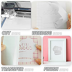 IModeur White Permanent Vinyl - 12" x 10 FT Glossy White Adhesive Vinyl Roll for Cricut, Adhesive Craft Vinyl Bundle, Vinyl Roll for Cup Decor, Party Decoration, Sticker