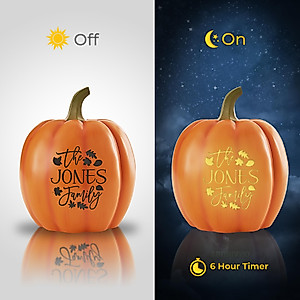 Let’s Make Memories Personalized Light-Up Pumpkin-Fall Décor-Indoor/Outdoor-LED Lights-Orange-L