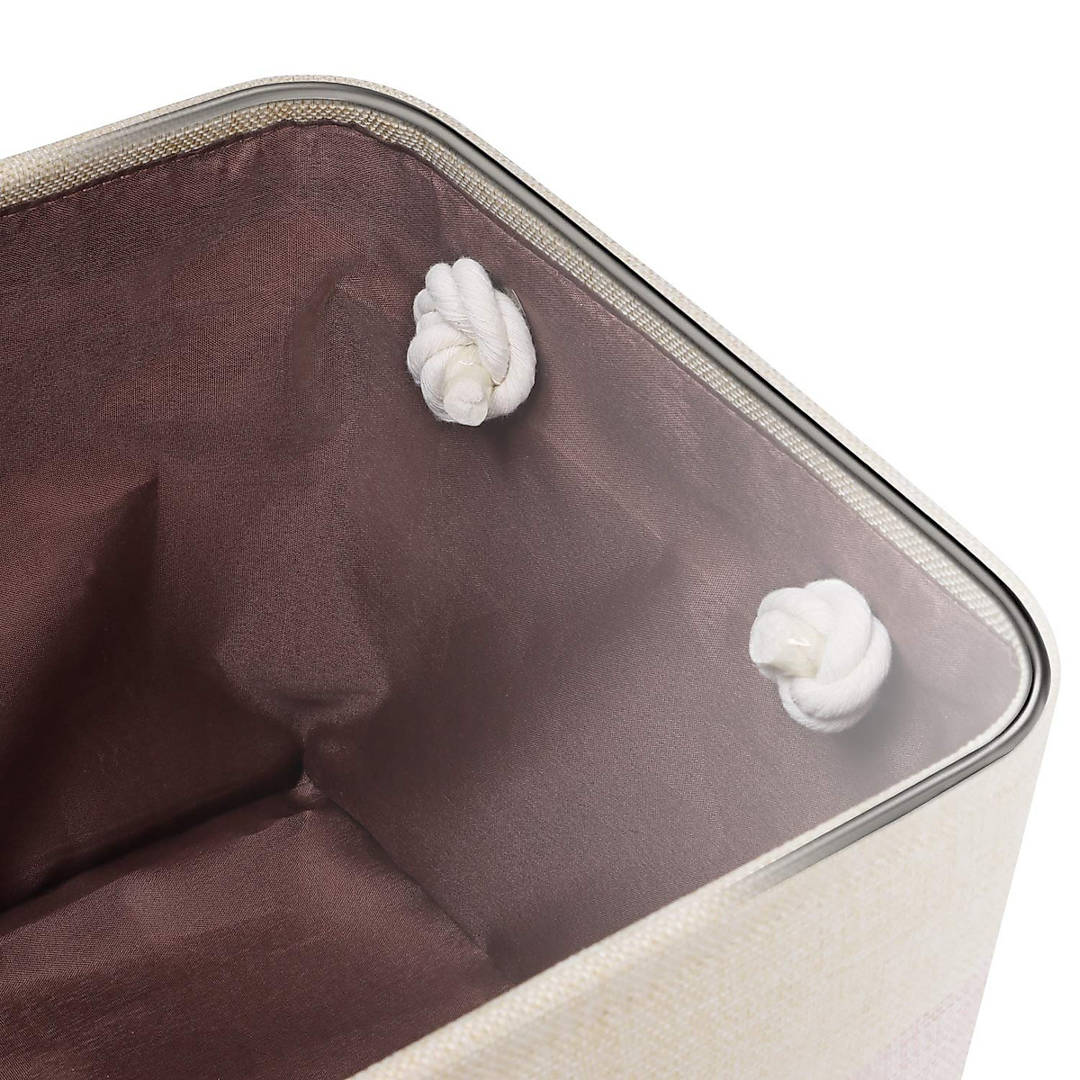 Univivi Cube Storage Bin, Cubby Storage Basket with Sturdy Cotton Carry Handles for Shelf Closet Home Office Organizing [4-Pack,13'',Pink]