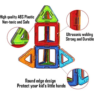 Jdfhiusj toys 30Pcs Magnetic Building Blocks Set, Magnets for Kids Learning Toys 3D Building Magnetic Blocks for 3 Years Old Children Gift（CLP-015）