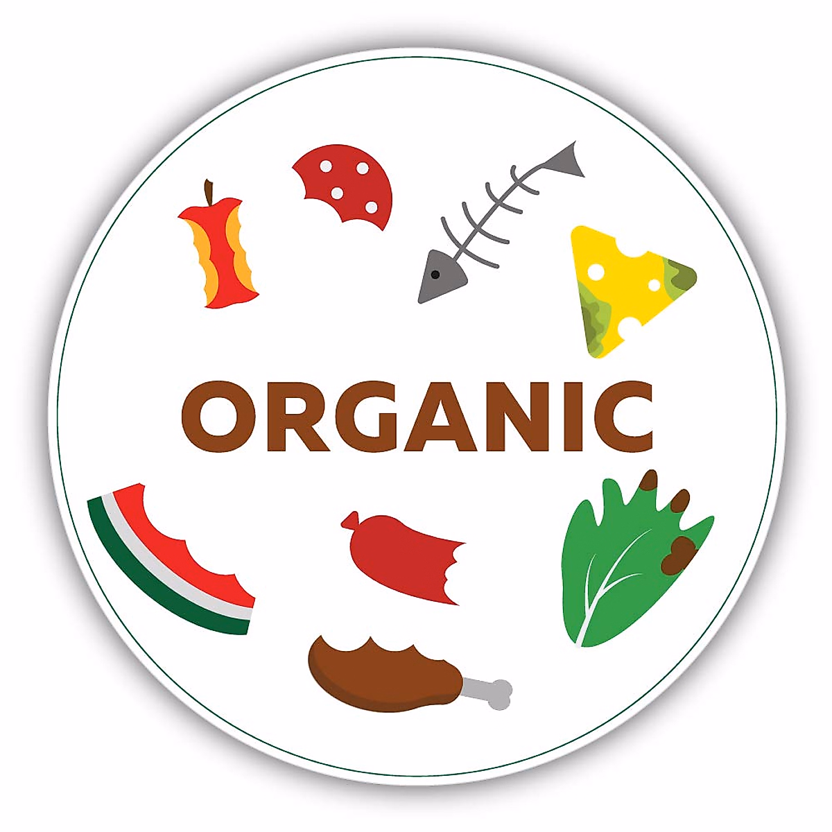 Organic Trash Can Recycle Compost Kitchen Recycling Vinyl Sticker Decal