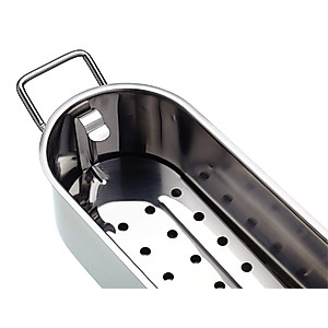 KitchenCraft Fish Kettle, Stainless Steel Induction, Polished, Large, 61.5 x 18.5 x 10.5cm, Silver