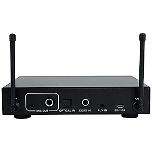 Rockville RKI65BT Dual UHF Wireless Microphones+Bluetooth Karaoke Mic Interface, Black