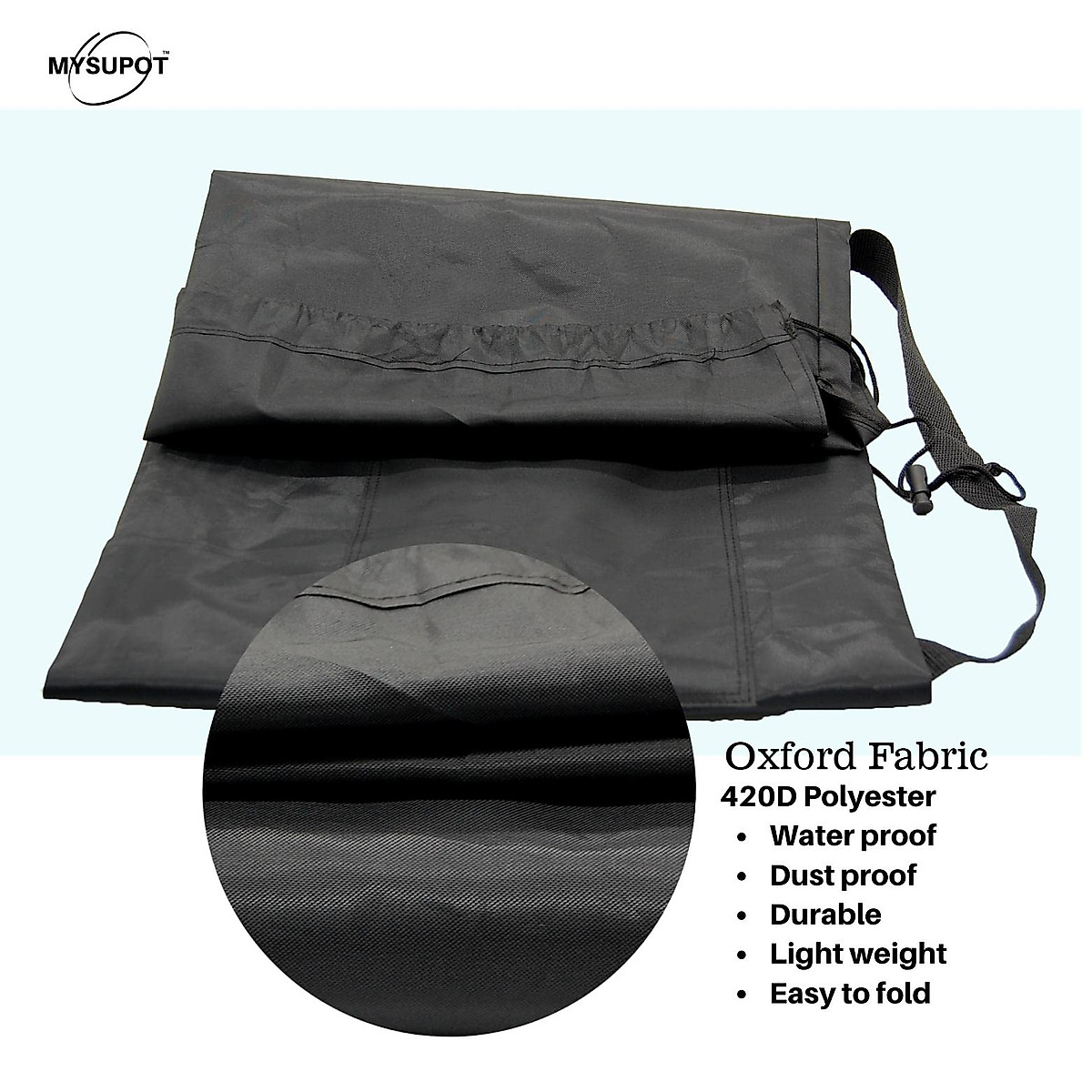 MYSUPOT 40"x7"x7" (Black, M) Replacement Bag for Folding Camping Chair, Portable Camp Chair, Hammock, Yoga Mat, Umbrella, Tents, Tripods, Fishing Poles - 420D Oxford Polyester Fabric w/Side Pockets