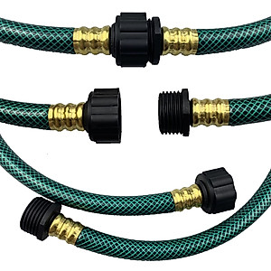 Darnassus PVC Garden Hose 1/2 Inch, Flexible Water Hose with Male and Female Fittings, No Leaking, Heavy Duty, for Household, Outdoors, Lawns, Patio (20 FT, Green, Plastic Fittings)