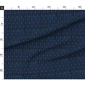 Spoonflower Fabric - Circles, Indigo, Japanese Inspired, Traditional, Embroidery Print, Printed on Petal Signature Cotton Fabric by The Yard - Sewing Quilting Apparel Crafts Decor