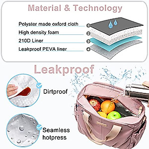 Weitars Lunch Bag For Women Lunch Bag For Work Lunch Box For Women,Insulated Lunch Cooler Purse Lunch Tote,Wide-Open Lunch Box With Shoulder Strap,Multi-Pockets,Lunch Bag For Picnic Beach Hiking