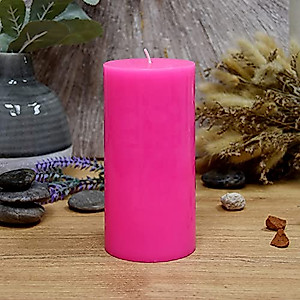 Zest Candle Pillar Candle, 3 by 6-Inch, Hot Pink