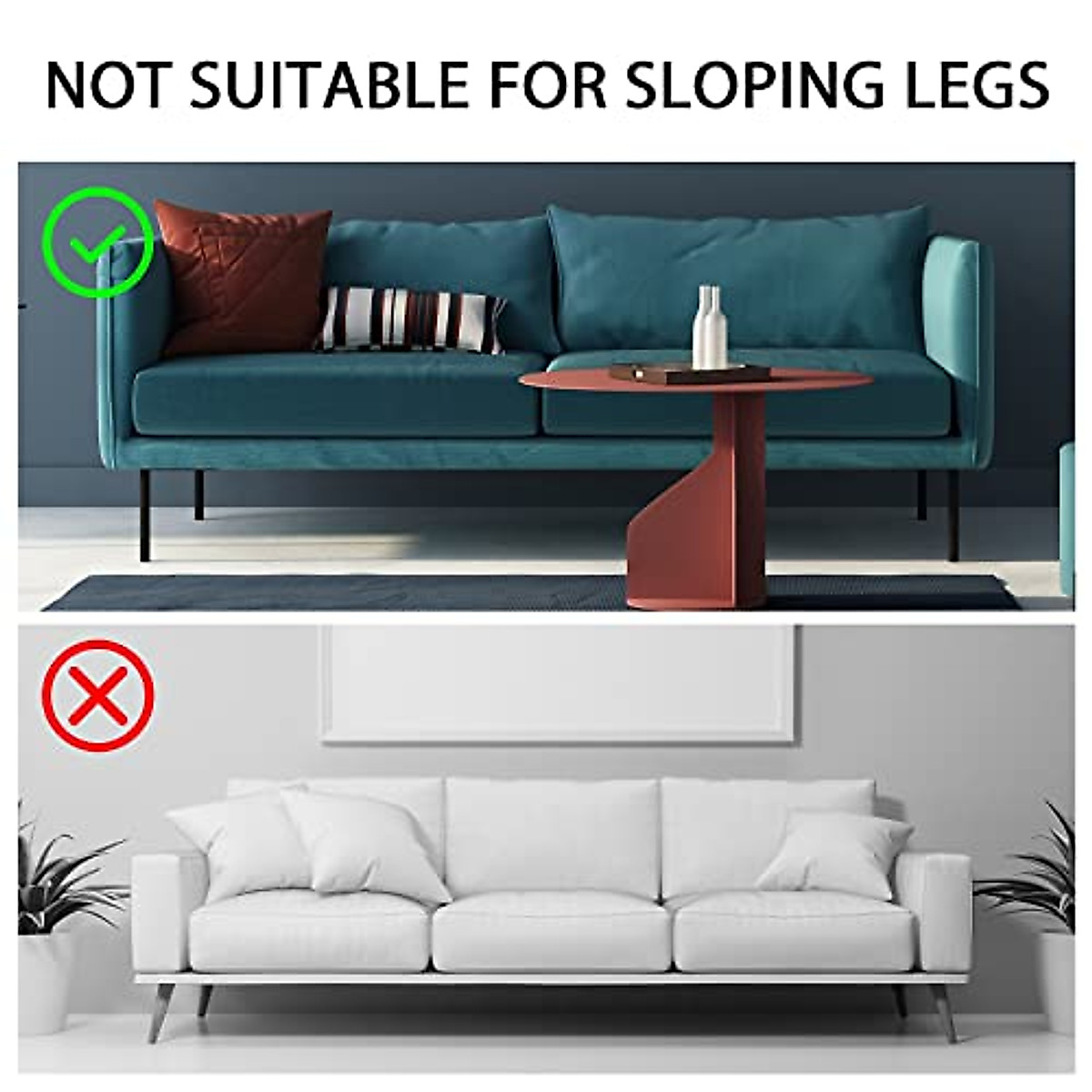 Ihvewuo- 4Pcs Adjustable Chair Riser Bed Furniture Riser Heavy Duty Desk Couch Bottom Elevator Metal Sofa Table Raiser 1.97/3.94inch Lift Support 20,000lb for Furniture Thickness 0.8-1.4inch Ihvewuo-