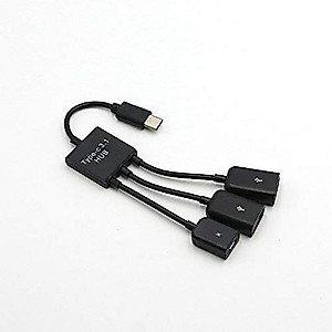 Lysee Plug & Connectors - Type C OTG HUB 1 to 2 USB Port Data Transfer OTG HUB