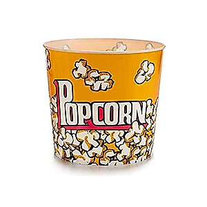 2PC Reusable Popcorn Bowls Retro Style Bucket 8" Plastic Container Movies Home