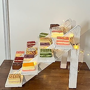 woodsky White 4-Tier Retail Display Tables Wooden Stand with Portable Shelves for Products Display Craft Show Rack for Tabletop, Countertop, Farmers Market, Tradeshows, Vendor Riser