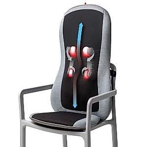 Sharper Image Smartsense Shiatsu Realtouch Chair Pad, Soothing Heat, 4 Deep Kneading Gel Nodes, Pain Relief for Neck, Back, Shoulders, Lumbar, Pressure Points Body Scan