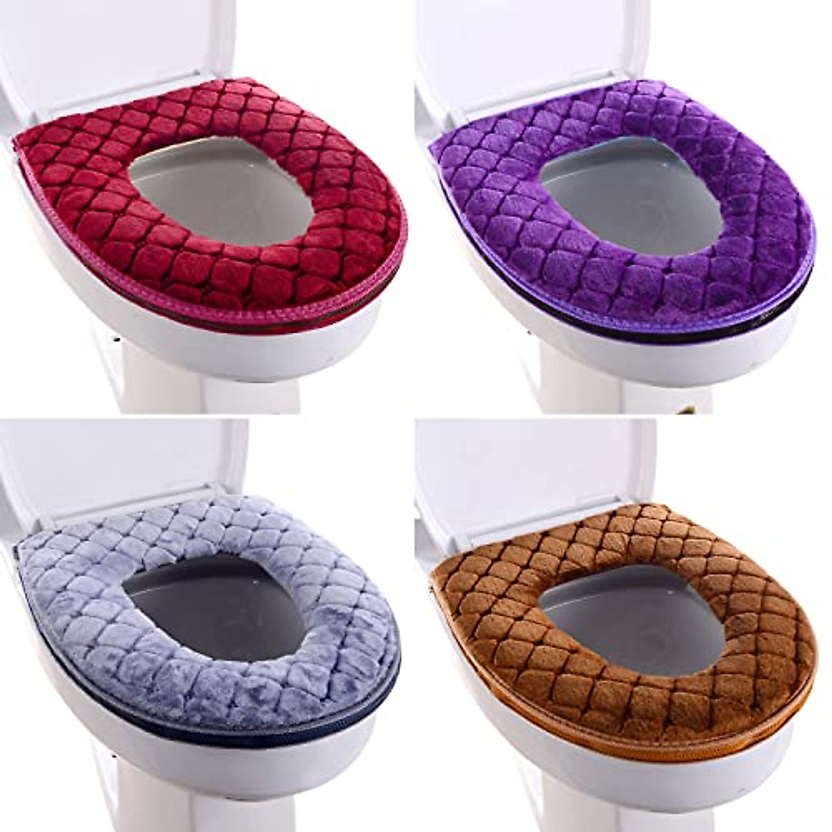 Toilet Seat Cover Pad Soft Toilet Seat Cushion Toilet Seat Warmer Washable Toilet Seat Cover Mat With Zipper Closure Toilet Seat Mat U Shaped Toilet Seat Covers For Bathroom Toilet Seat Cover Pad With