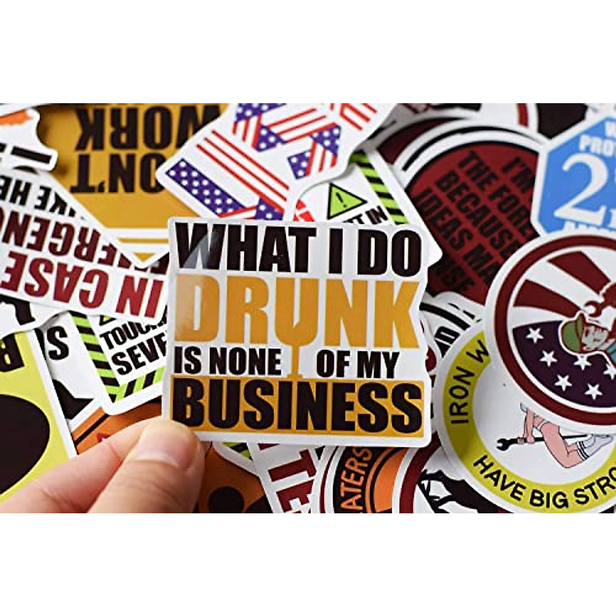 100 Pcs Pack Funny Hardhat Stickers for Helmet Tool Box Hood, Waterproof Vinyl Sticker for Welding Construction Union Military Lineman Ironworker Oilfield Electrician Pipeliner Ibew Colleague Husband