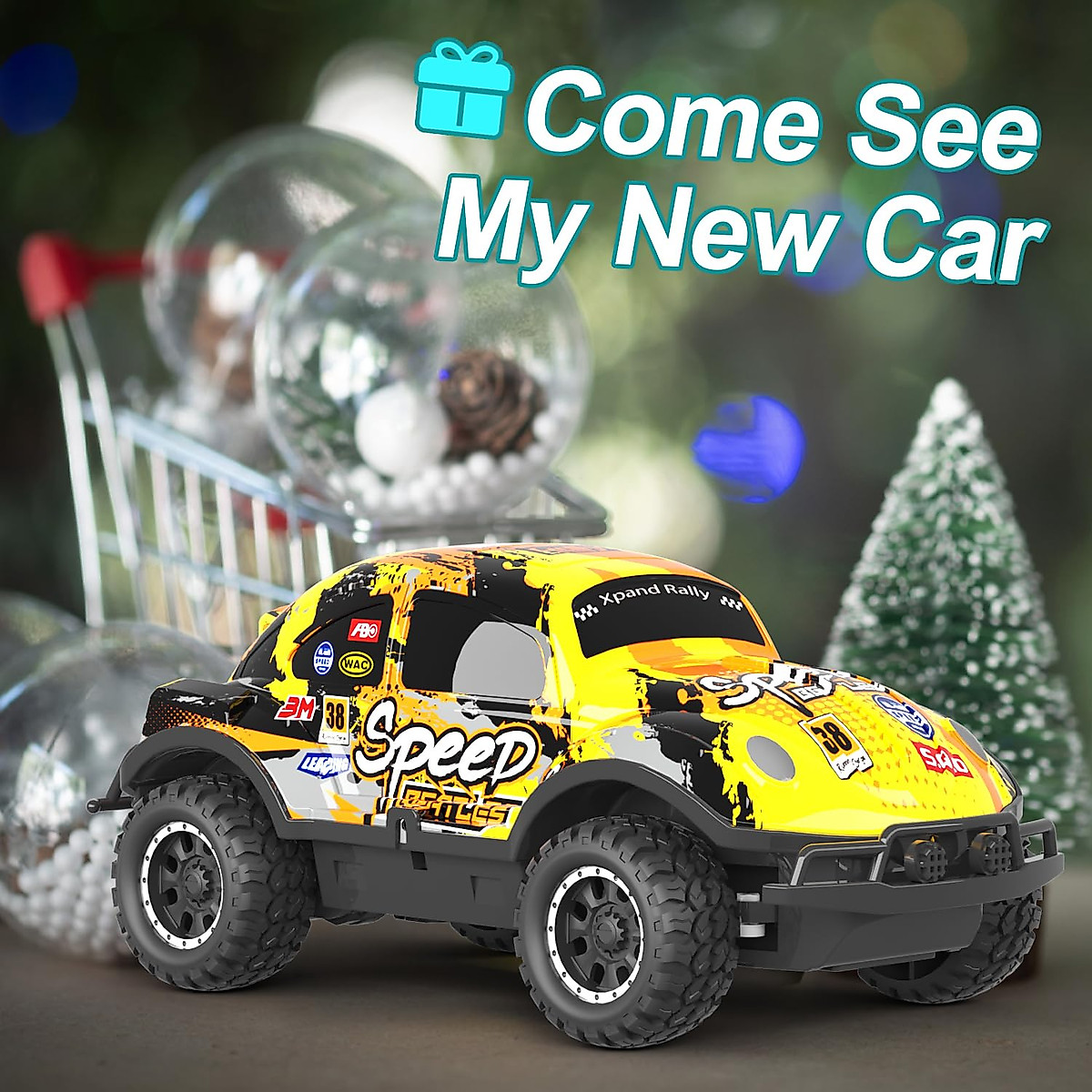Giociiol Remote Control Car, 1/24 Scale Light Up Racing Car Toys, RC Car for Kids with Cool Led Lights, Hobby RC Cars Toys Birthday Gifts for 3 4 5 6 7 8 Year Old Boys Girls