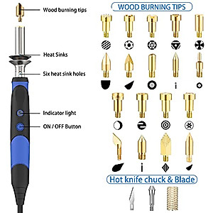 72 pcs Wood Burning Kit Professional Pyrography Wood Burning Tool , Wood Burner Kit with Accessories for Embossing Carving DIY Adults Crafts Beginners
