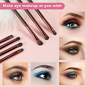 Eye Makeup Brushes Set, Premium 7Pcs Eyeshadow Brush, Professional Eye Brush for shadow lip Angled Eyeliner Eyebrows, Soft Hairs and Wood Handle.