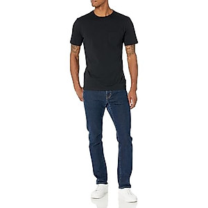 Amazon Essentials Men's Slim-Fit Short-Sleeve Crewneck T-Shirt, Pack of 2, Washed Black, Large