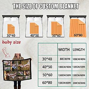 DIYKST Personalized Fleece Throw Pictures Blanket for Family Friends Pets Custom Blankets with 1-9 Photo Collages for Mother's Father's Day Christmas Birthday as Souvenirs and Unique Gifts(40*50 in)
