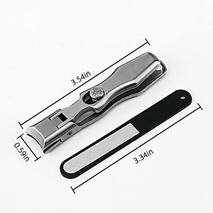 Nail Clippers, Toenail Clippers, Fingernail Clipper Long Handle Stainless Steel Wide Jaw Opening, for Ingrown Thick Nails, Universal for Men, Women, Elderly (Silver)