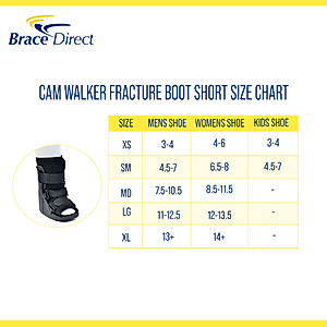Brace Direct CAM Fracture Walking Boot Short - Complete Recovery, Protection and Healing Boot for Toe, Foot or Ankle Fractures, Sprains and Injuries DOCTOR RECOMMENDED BOOT