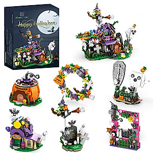 Halloween Building Set for Kids -Halloween Toys Ghost Pumpkin Building Kit for Kids Party Favors for Goodie Bags Stuffers for Boys & Girls 6 up