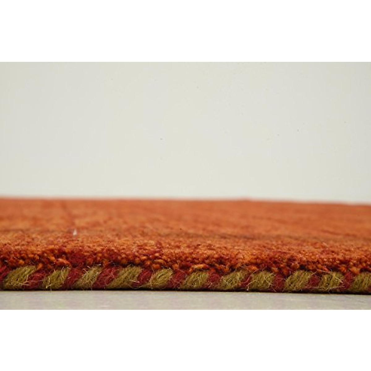 Unique Loom Solid Gava Collection 100% Natural Twisted Wool Modern Terracotta Area Rug (8' x 12')