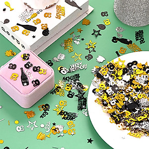 3000 Pieces Birthday Confetti Number 50 Glitter Confetti Birthday Cake Confetti Table Confetti Black Gold and Silver Party Decorations Supplies for Birthday, Anniversary (50th Style)